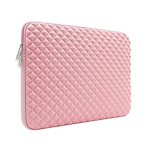 RAINYEAR 11 Inch Laptop Sleeve Diamond Foam Shock Resistant Neoprene Case Fluffy Lining Cover Carrying Bag Compatible with 11.6'' MacBook Air Surface for 11" Chromebook Computer Tablet Notebook (Pink)