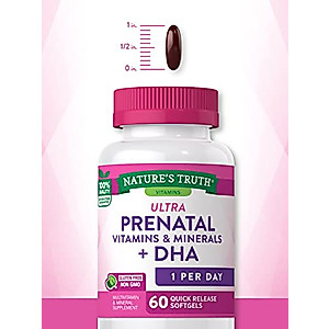Nature's Truth Prenatal Vitamins with DHA and Folic Acid | 60 Softgels | Non-GMO & Gluten Free Supplement
