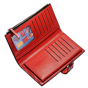 Colygamala Womens Walllet RFID Blocking Bifold Multi Card Holder Zipper Purse Handbag 2018011105-go