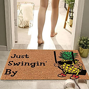 AKWFUNZ Home Doorway Rug Cartoon Pineapple Pattern and Funny English Sentence Print Fashion Mat