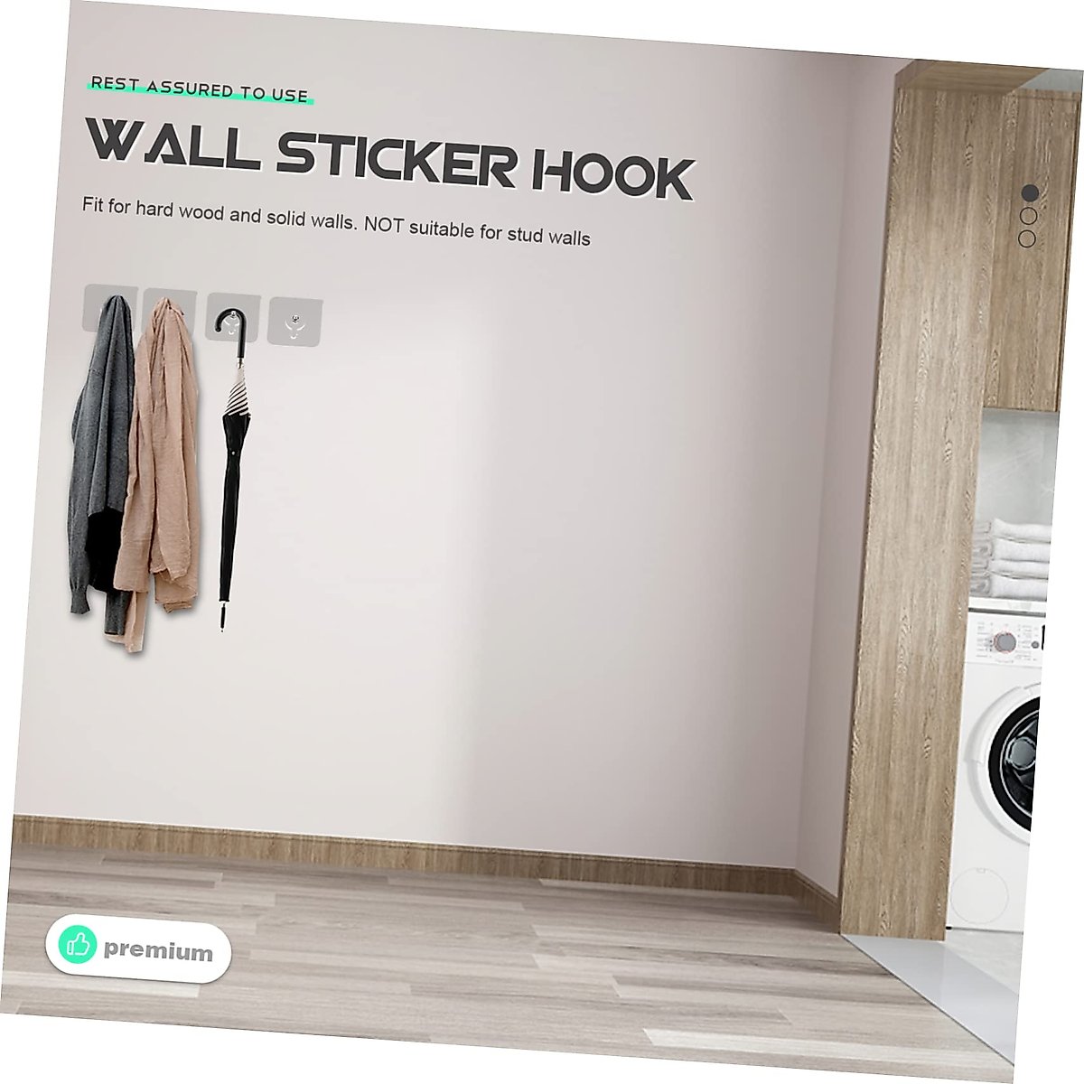 MAGICLULU 12pcs Traceless Hooks Picture Hook Non-Trace Hook Invisible Hooks Picture Hanging Kit
