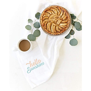 The Cotton & Canvas Co. Hello Sunshine Soft and Absorbent Kitchen Tea Towel, Flour Sack Towel and Dish Cloth