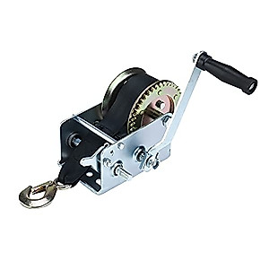8MILELAKE Heavy Duty 2500lbs Hand Winch Crank Strap Gear Winch for Trailer Boat ATV