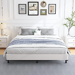 ALDRICH 5 Inch Heavy Duty Metal Box Spring Mattress Foundation 3000lbs Max Weight Capacity/Non-Slip/No Noise/Easy Assembly/Easy Clean Cover,Queen