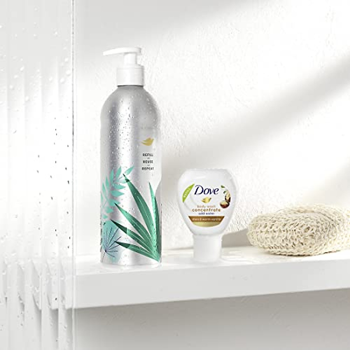 Dove Body Wash Concentrate Refill For Instantly Soft Skin Shea & Warm Vanilla Refill For Use Reusable Bottle 4 Fl Oz (Makes 16 Fl Oz) 4 Pack