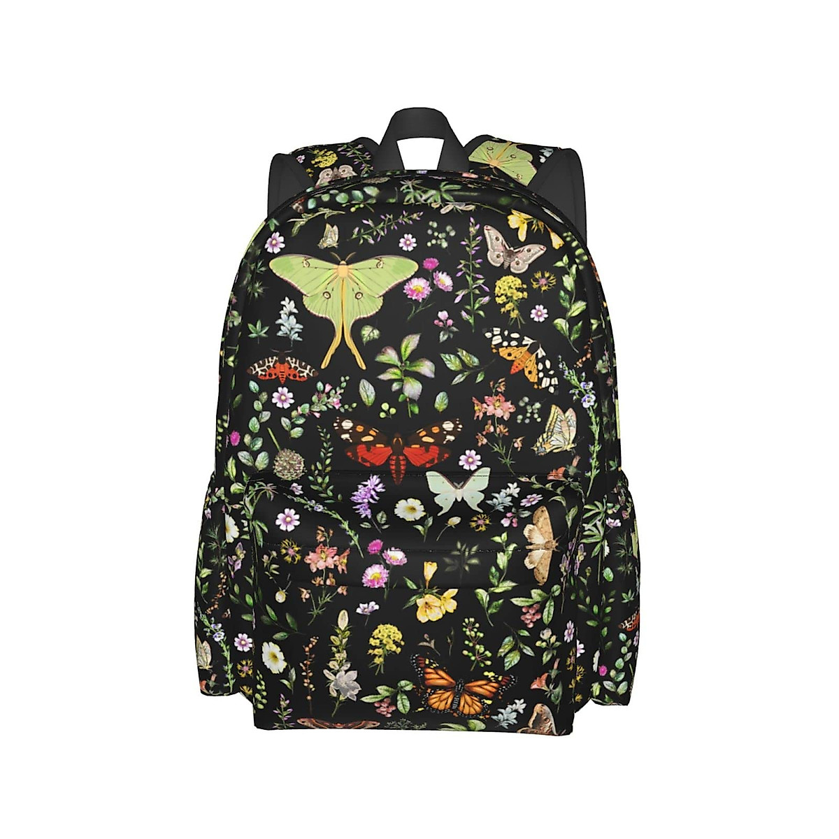 Butterflies Moths Flower Stylish Backpack With Adjustable Padded Shoulder Straps Daypacks For College Travel One Size