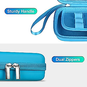 BOVKE Carrying Case for Texas Instruments TI-30XS Multiview/TI-34 Multiview/TI-36X Pro Scientific Calculator, Extra Mesh Pocket for USB Cables Pens Other School Supplies, Blue