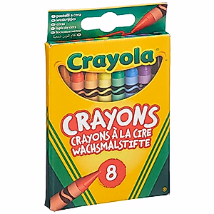 CRAYOLA Wax Colouring Crayons - Assorted Colours (Pack of 8), A Must - Have for All Kids Arts and Crafts Sets, Ideal for Kids Aged 3+