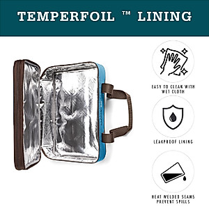 Rachael Ray Expandable Insulated Casserole Carrier for Hot or Cold Food, Thermal Lasanga Lugger Tote for Pockluck, Parties, Picnic, and Cookouts, Fits 9" x 13" Baking Dish, Bias Plaid Marine Blue