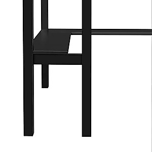 Yaheetech Wood Triangle Computer Desk Corner Table with Large Drawer & Storage Shelves, 90 Degrees Writing Desk Laptop PC Table for Home Office, Study Workstation for Small Space, Black