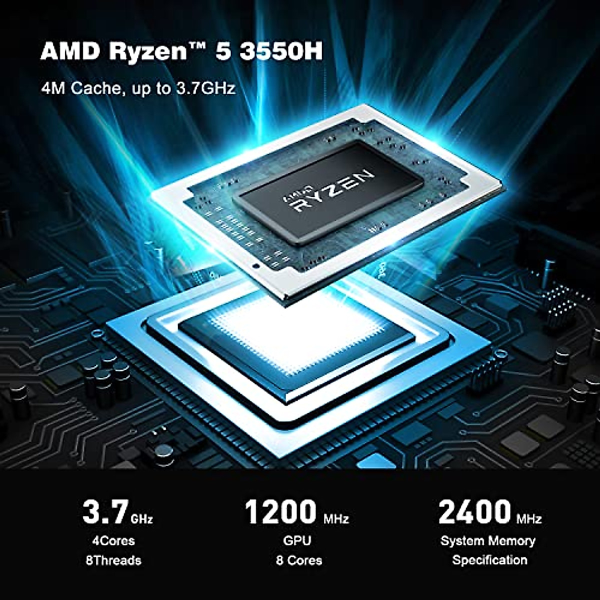 Beelink SER3 AMD Ryzen 5 3550H Processor Mini PC,Mini Computer with 16G DDR4 RAM/500GB M.2 NVMe 2280 SSD,Support 4K FPS/Dual HDMI/WiFi 5/BT4.0/Support Auto Power On