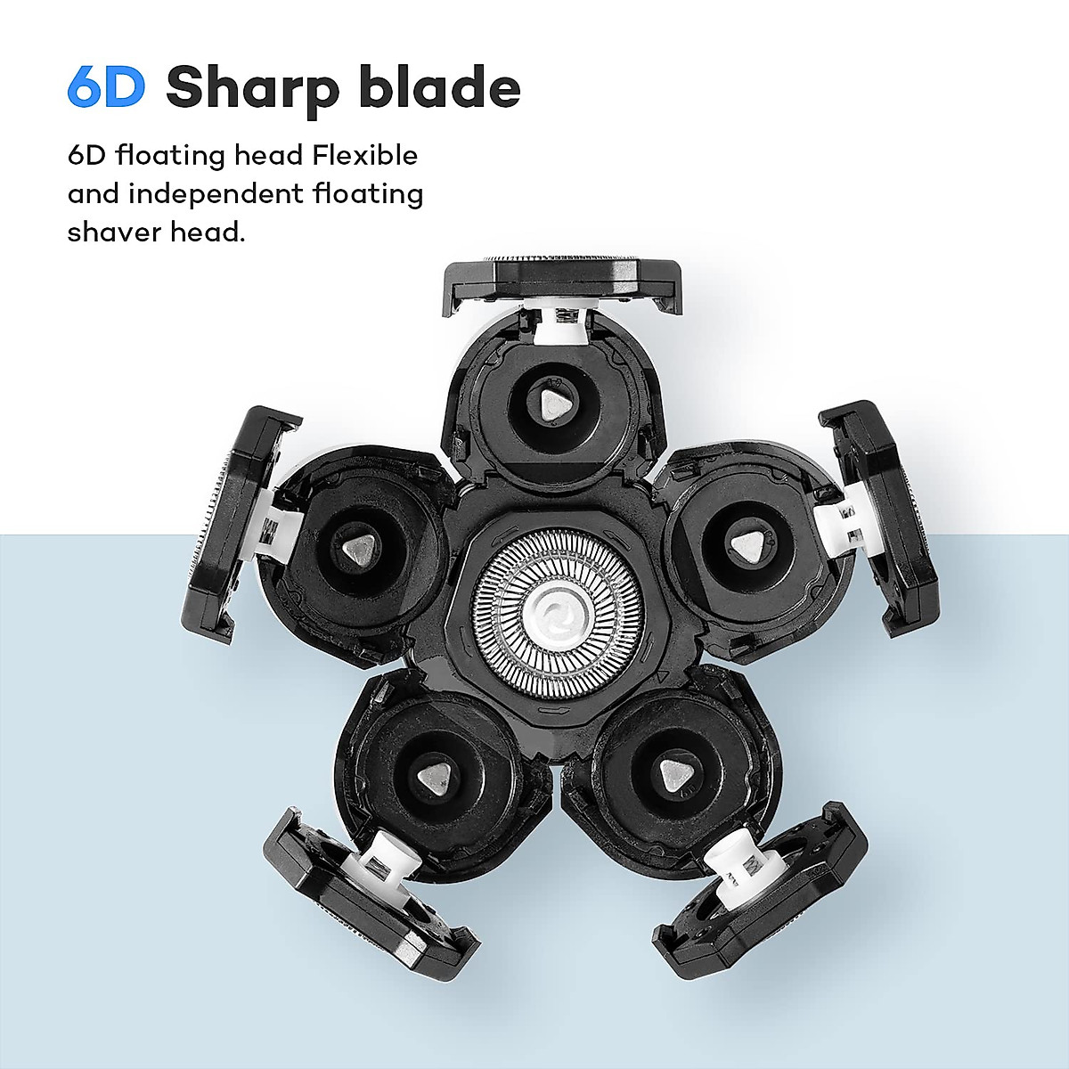 Replacement Head Shavers for Bald Men, 5 and 6 Heads Beard Hair Replacement Blade, Easy to Clean Electric Shaver Fit Your Face and Head Shave for Bald