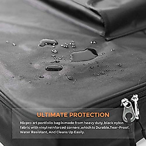 Nicpro Upgrade Art Portfolio Bag 24 x 36 Inches Waterproof Artist Carrying Bag Hard Side Sturdy with Strap, Storage for Artwork Sketch Drawing Photography