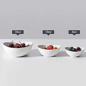 Sweese 10 Ounce Small Bowls and 4 Ounce Mini Bowls Set of 6, White