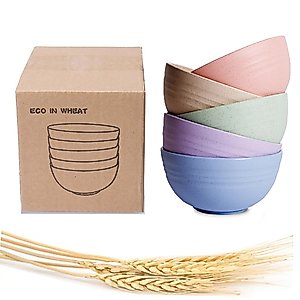 choary Eco-friendly Wheat Straw Bowls, 4.7 inches mini Snacks Bowl Sets,Unbreakable Natural Non-Toxin mini Bowls for Fruits, Microwave Dishwasher safe BPA FREE set of 5.