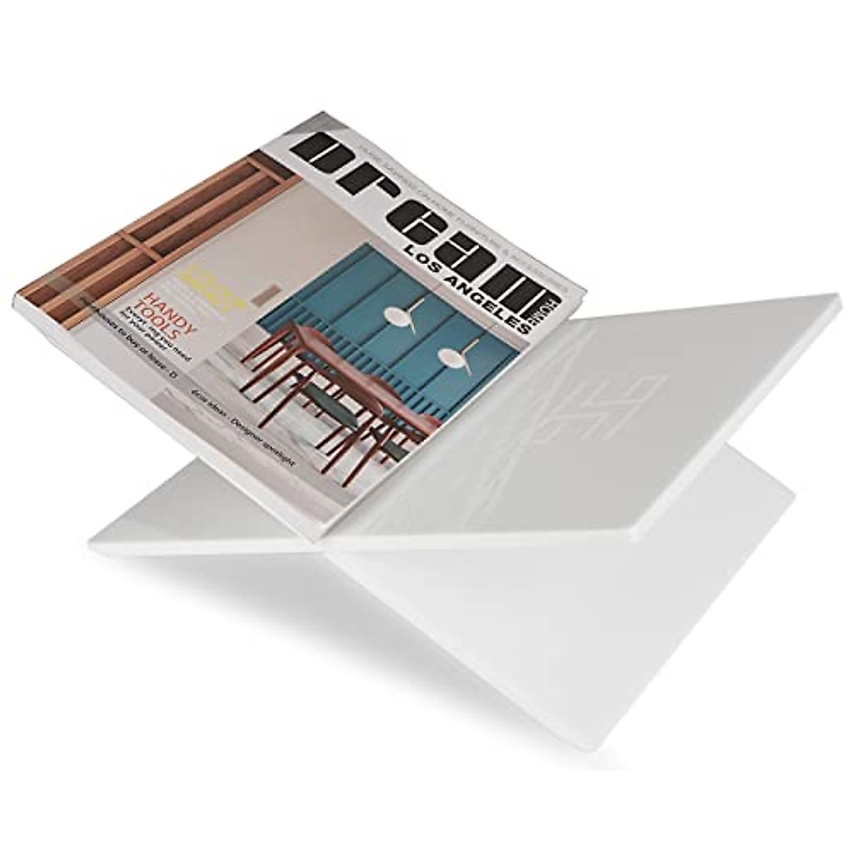 Honygebia White Acrylic Book Stands - Cross Frame Acrylic Book Holder, Open Bookstand for Display and Reading, Suitable for Art, Bible, Cookbook, Easel, Magazine, Textbooks 12.5" x 9.5" x 5.5"