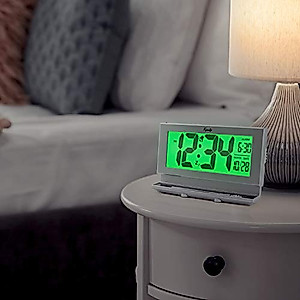 Equity’s 2” Digital LCD Alarm Clock with Night Vision Model# 30041 Silver