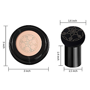Aooba Air Cushion CC Cream Moisturizing Concealer Mushroom Head Brush Waterproof Makeup Foundation Moisture BB Cream for Women Girls (marble)