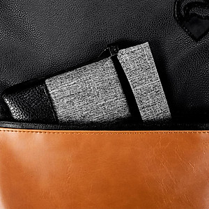 Skunk Backpack Urban - Smell Proof - Weather Resistant - NOW WITH COMBO LOCK (Blue/Brown Leather)