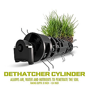 Sun Joe AJ801E 12-Amp 13-Inch Electric Dethatcher and Scarifier w/Removeable 8-Gallon Collection Bag, 5-Position Height Adjustment, Airboost Technology Increases Lawn Health, 13 inch, Green