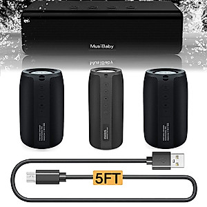 Rahhaze Replacement Charger Charging Cord Cable for MusiBaby Speaker, MusiBaby M68, M71, M88 Charger Power Cable Cord (5FT)