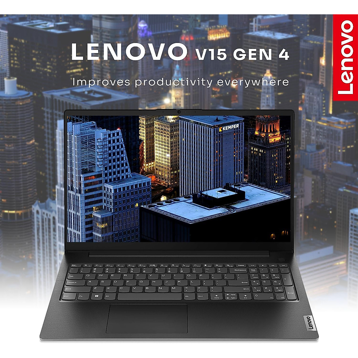 Lenovo V15 Gen 4 Business Laptop, 15.6" FHD Screen, AMD Ryzen 5 5500U, 12GB RAM, 1TB SSD, Webcam, RJ-45, Wi-Fi, Windows 11 Pro, Black, Additional 1 Yr ADP