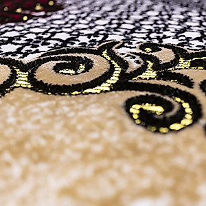 Modefa Turkish Islamic Prayer Rug - Wide Plush Velvet Praying Mat - Multi Person Muslim Janamaz Sajada for Family or Mosque - Large Gathering & Group Praying Carpet - Floral Arch - 3 Person (17-11)