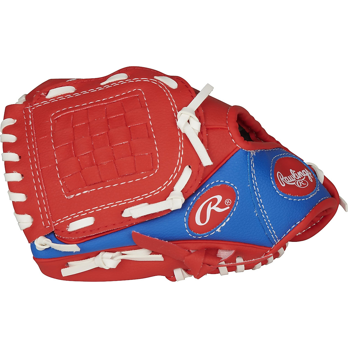 Rawlings | PLAYERS Series T-Ball & Youth Baseball Glove | Left Hand Throw | 9" | Red/Blue with Ball