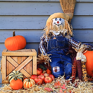 Outus 8 Pcs Hay Bales Boxes Decor Western Cowboy Party Decorations Trunk or Treat Car Decor Fake Hay Photo Booth Props Wooden Grain Straw Boxes for Fall Harvest Halloween(Straw)