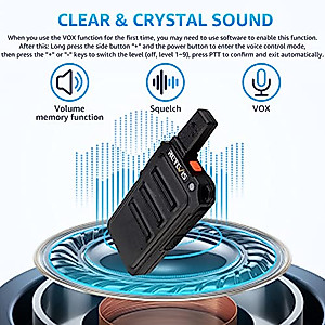 Retevis RT19 Ultra-Slim Two Way Radios,Portable FRS Walkie Talkies Adults with Earpiece,Rechargeable 1300mAh Battery,Metal Clip,for School Security Retail Healthcare(10 Pack)