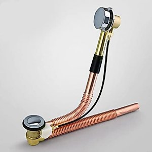 LMMDDP 1PC Copper Rotary Bathtub Drain Water Removal Device Sewer Pipe Bathtub Drain Bath Waste and Overflow Floor Drain (Size : D)