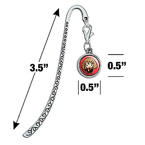 Harry Potter Cute Chibi Hermione Character Metal Bookmark Page Marker with Charm