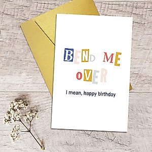 Qiliji Naughty Birthday Card for Husband Boyfriend, Funny Birthday Card for Him Her, Happy Birthday Card for Wife Girlfriend, Bend Me Over Card