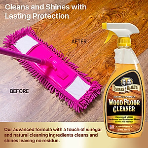 Parker & Bailey Wood Floor Cleaner – Use on Hardwood, Laminated or Faux Finished Floors. Shine Restorer Protector, Surface Cleaner Supplies Home Improvement, Natural Look, Cuts Grease 22 Oz