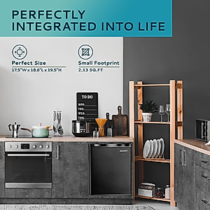 EUHOMY Mini Freezer Countertop, 1.1 Cubic Feet, Single Door Compact Upright Freezer with Reversible Door, Removable Shelves, Small freezer for Home/Dorms/Apartment/Office(Black)