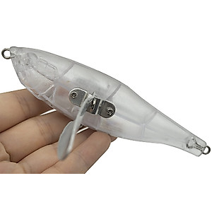 3Pcs Fishing Unpainted Minnowbait Fishing Blank Lure Body with Wing Popperbait Lipless Total 131mm 29.8g Simulation Flying Fish 8418 with Free Eye