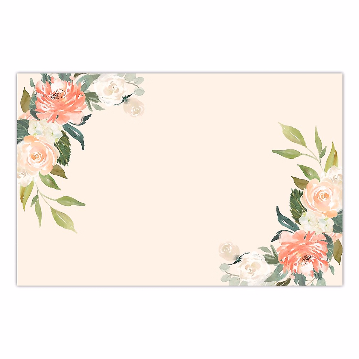 DB Party Studio Paper Placemats 25 Pack Disposable Place Mats Graduation Woman's Birthday Parties Wedding Reception Lovely Flower Blooms Easy Cleanup Brunch Dinner Tableware Guest Seating 17" x 11"