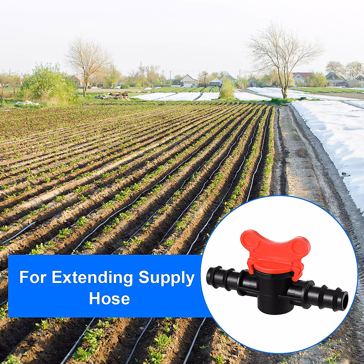 Drip Irrigation Switch Valve Gate Valves for 1/2 Inch Double Male Barbed Valve (4)