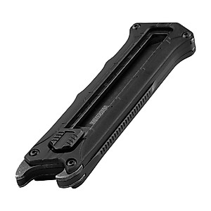 Kershaw Interstellar Pocket Knife, Black Manual OTF Tanto Blade with Serrations, Blackwash Finish with GFN Handle, Bottle Opener & Deep Pocketclip