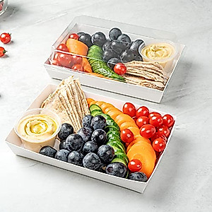 Restaurantware Matsuri Vision 9 x 6 x 1.5 Inch Large Sushi Trays 100 Greaseproof Sushi Packaging Boxes - Lids Sold Separately Disposable White Paper Sushi Containers For Entrees Or Desserts