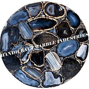 Dark Agate Table Top Round Table, Agate Round Table Top, Agate Stone Table Home Decor, Round Agate Table, Turkish Agate, Table - Furniture, Agate - Gemstone