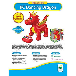 The Learning Journey Play & Learn - Infrared Remote Control Dancing Dragon - Remote Control Dragon - Toddler Toys for Children Ages 2+ Years - Award Winning Toys