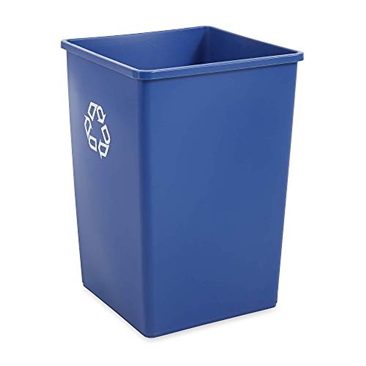 Rubbermaid Commercial Products 35-Gallon Untouchable Square Trash/Garbage Can for Offices/Stores/Restaurants, Blue Recycling (FG395873BLUE)