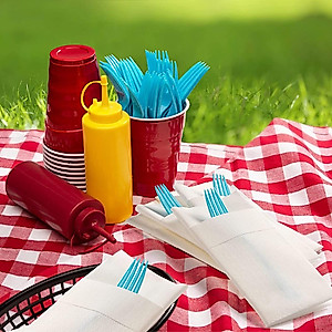 AMERICAN HOMESTEAD Dinner Napkins with Flatware Pocket - Pre-Folded Cloth-Like Disposable Table Napkins - Absorbent Paper Serviettes for Weddings, Parties, and Events - 16" x 15.5" - 50 Count (Silver)