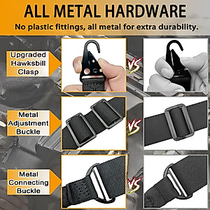DDOUT 2 Point Rifle Sling Strap with Hooks, Durable 1.5 inch Webbing Gun Sling with All-Metal Hardware, Black