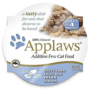 Applaws Cat Food in Broth Pots Variety Bundle Pack - 6 Flavors - 2.12 Ounces Each (12 Total) W/Hotspot Pets Collapsible Bowl