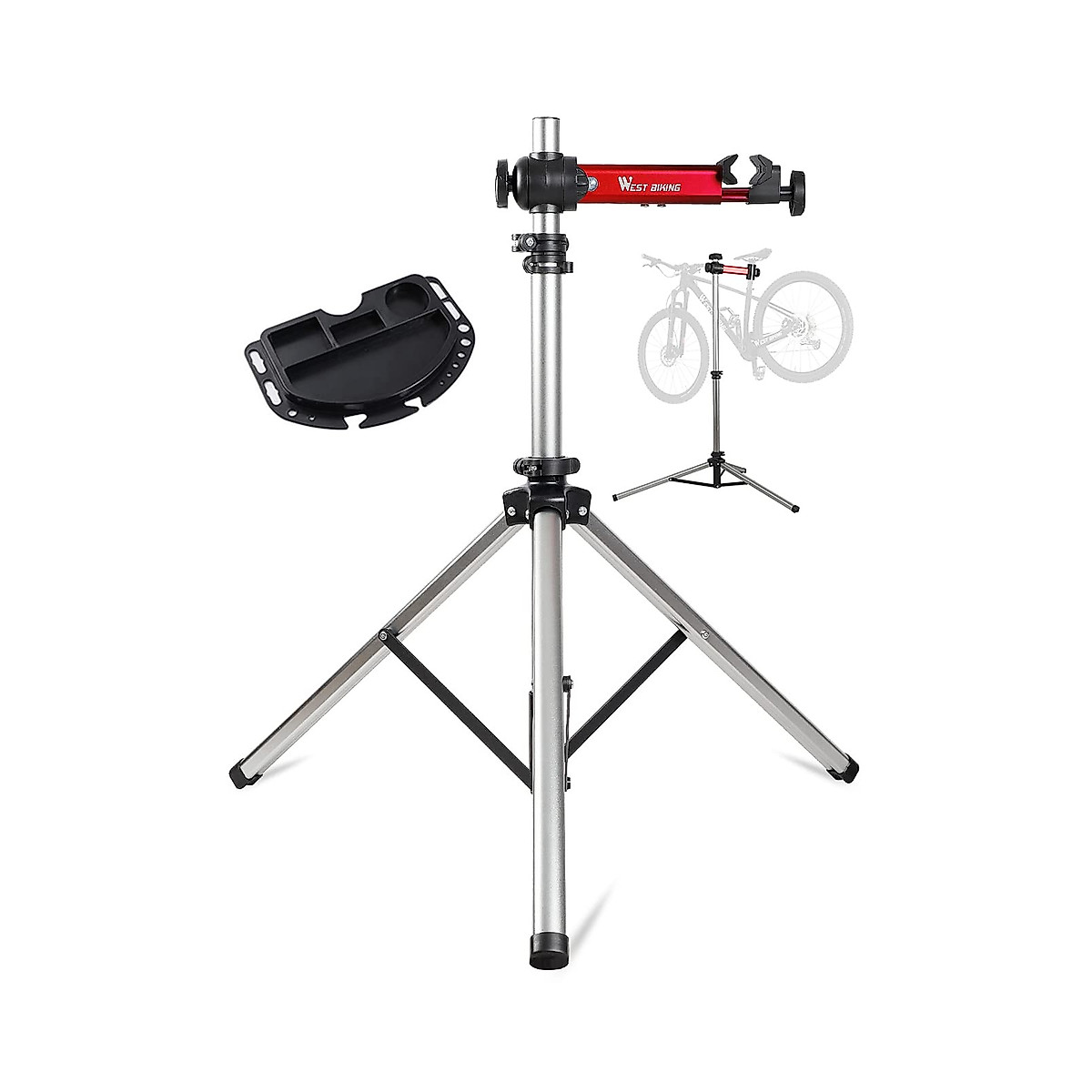 West Biking Bike Repair Stand(Max 85 Lbs) - Adjustable Foldable Bike Workstand With Quick Release,Bicycle Maintenance Rack Workstand For Home Mechanics,Tripod Base Park Tool Repair Stand