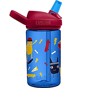 CamelBak Eddy+ Kids BPA-Free Water Bottle with Straw, 14oz, Skate Monsters (2282402040)