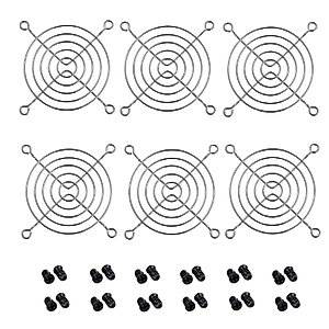 SamIdea 6-Pack 120mm/4.7” Diameter Silver Fan Finger Grill Guard Protector with Screws for Fan Protective Cover DIY Cooling Coumputer