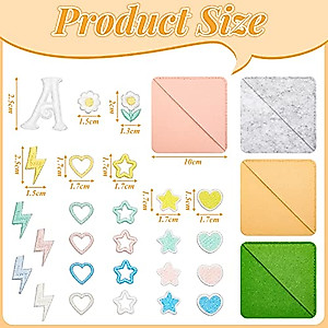 12 Pcs DIY Personalized Hand Embroidered Corner Bookmark Felt Triangle Corner Bookmarks Cute Book Marks with Stars Heart Shaped Items for Book Lovers Women Students Office Gifts Reading Accessories